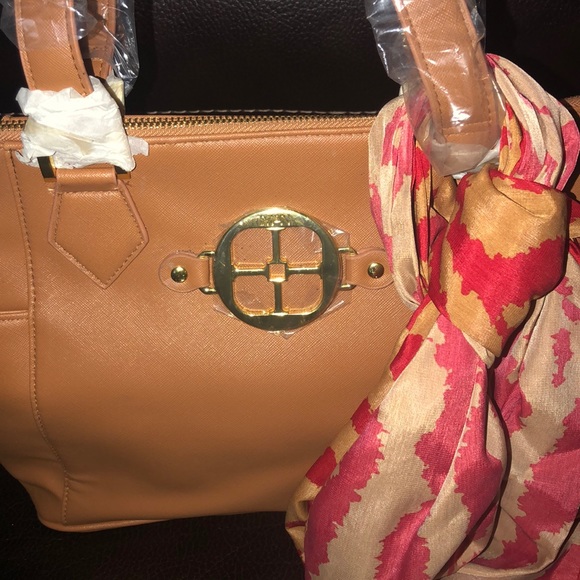 IMAN | Bags | Iman Large Tan Tote Matching Scarf Brand New | Poshmark